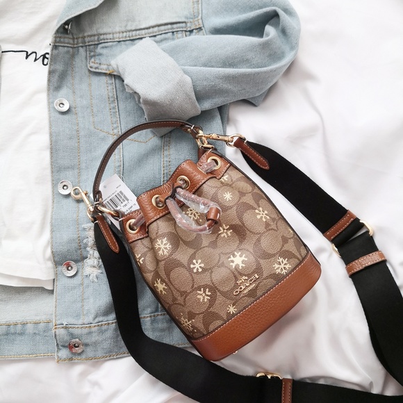 Coach | Bags | New Coach Dempsey Drawstring Mini Bucket Bag 5 In ...